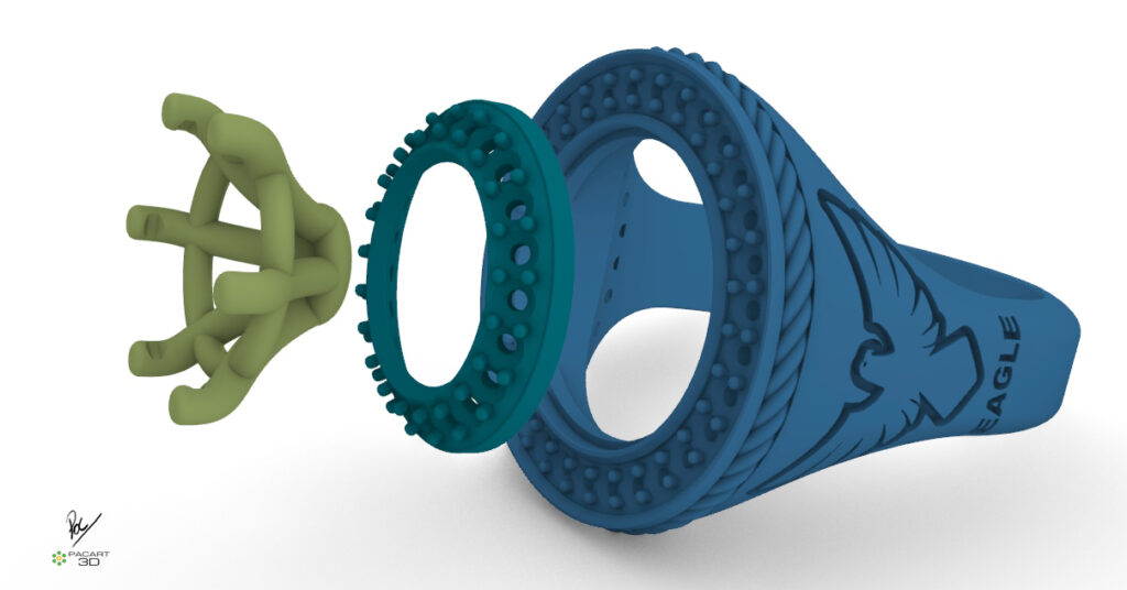 Anillo Golden Eagle Para Hombre 😎 - PACART3D