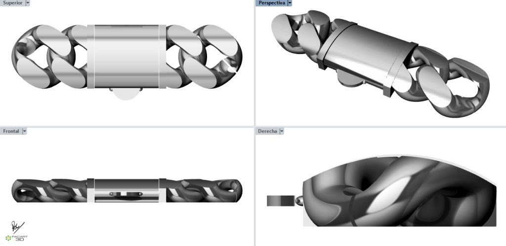 Sistema de Cierre completo con eslabon de 18 mm Pacart3d