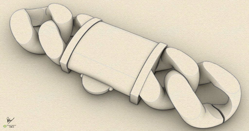 Sistema de Cierre completo con eslabon de 18 mm Pacart3d